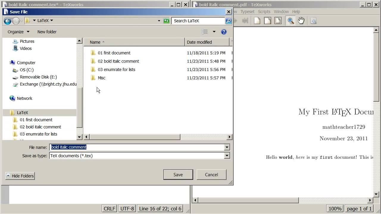 LaTeX Tutorial 03 numbered lists with and without subitems - YouTube