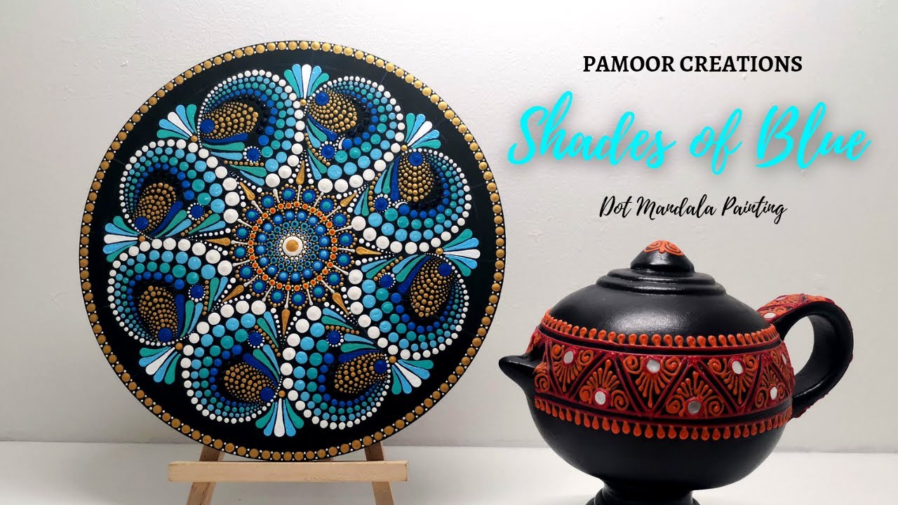 Shades of Blue Dot Mandala Painting Tutorial - YouTube
