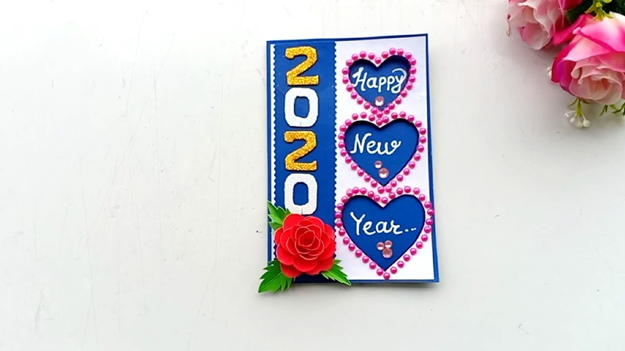 Beautiful Handmade Happy New Year 2020 Card Idea / DIY Greeting Cards ...