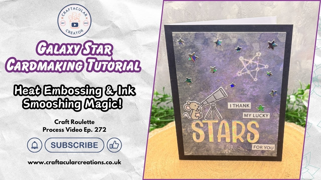Galaxy Star Card Tutorial | Heat Embossing & Ink Smooshing Magic! - YouTube