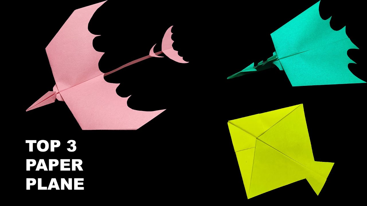 Top 3 paper plane | how to make a paper airplane | paper aeroplane ...
