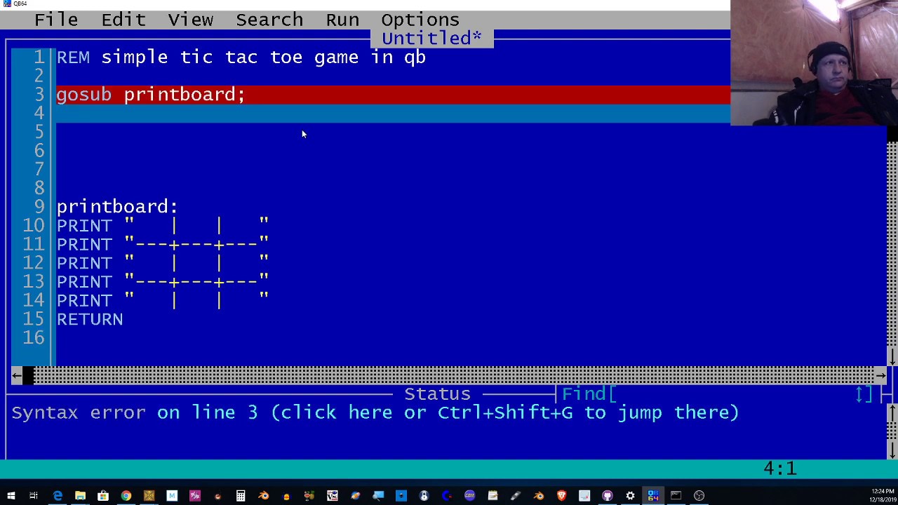 Old man Nick tries coding QB/QB64? - YouTube