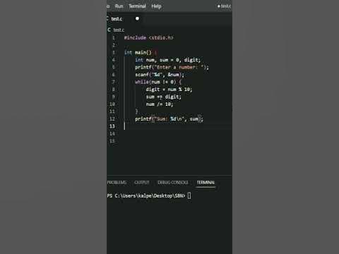Sum of Digits of Given Number #cprogramming #coding #cprogram #youtubeshorts #shorts - YouTube