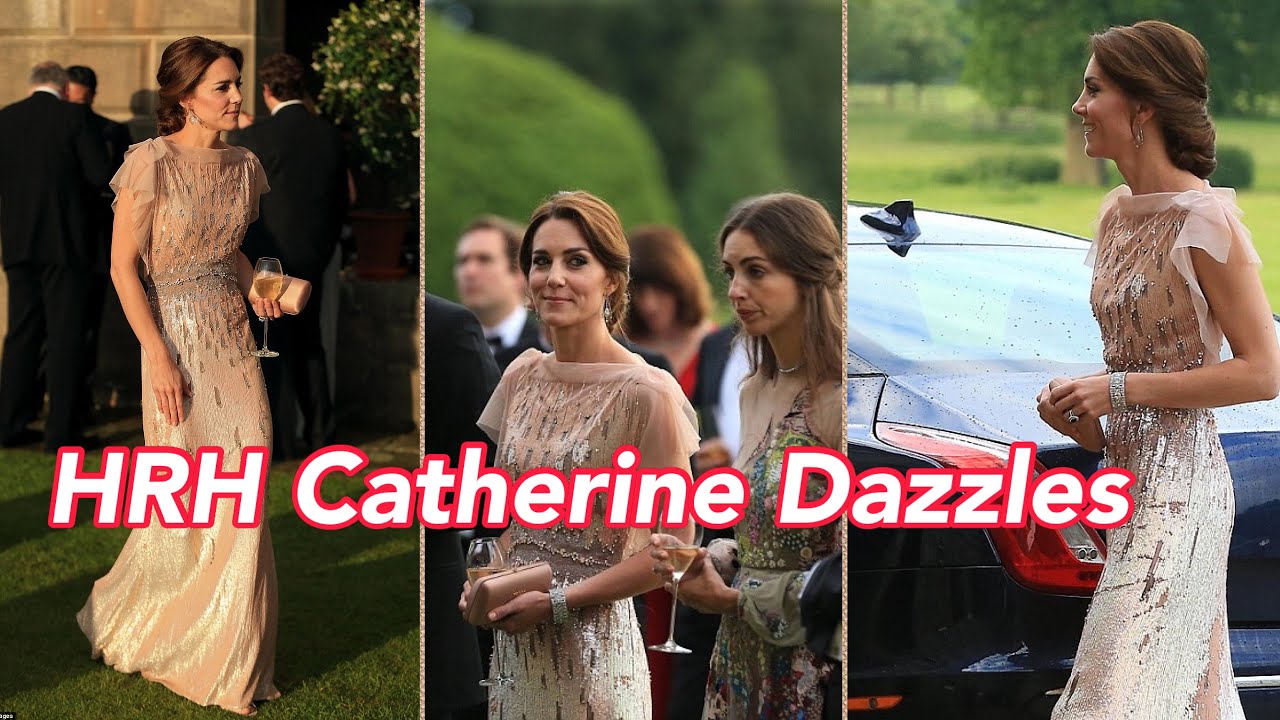 HRH Princess Catherine Dazzles in £3,000 Shimmering pale pink gown by ...
