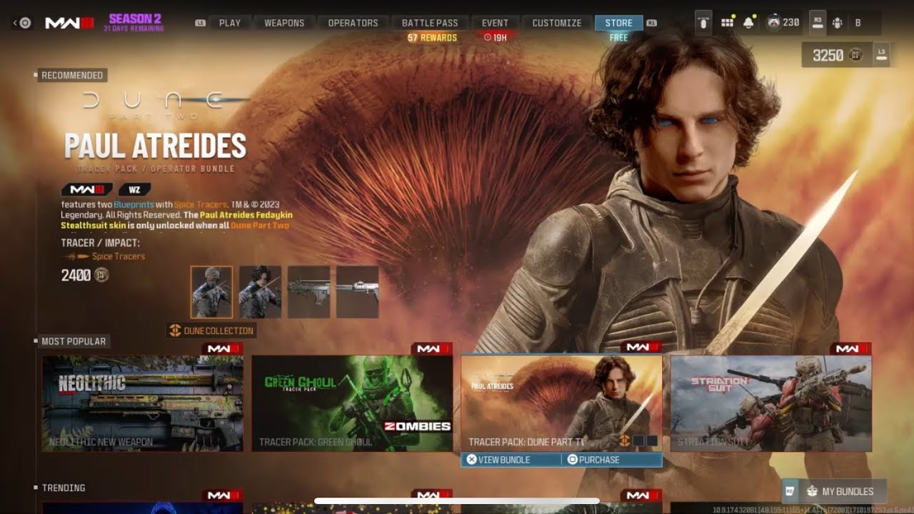 Call of Duty®: MW3- Dune Part 2🪱- Paul Atreides Operator Bundle - YouTube