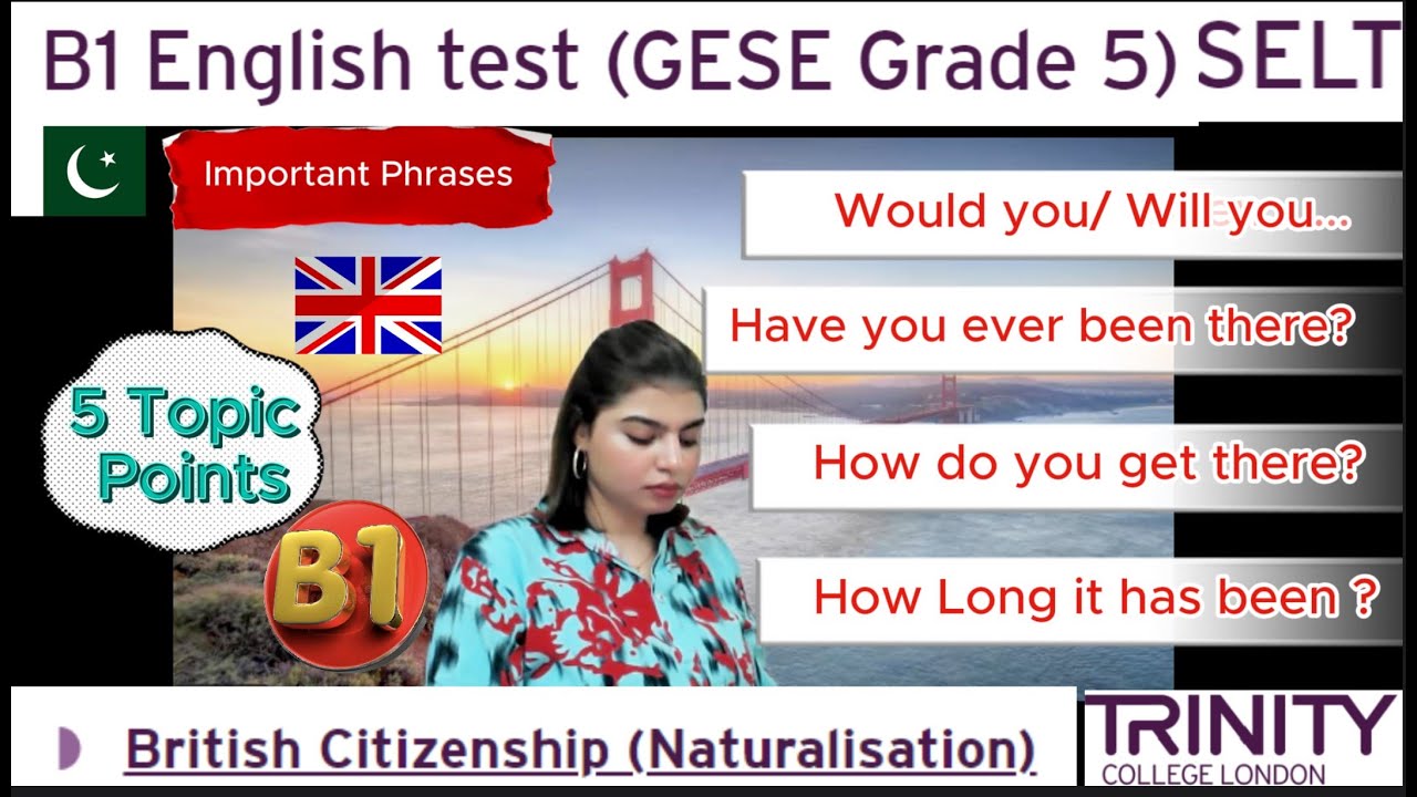 B1 English Test (GESE Grade 5) Trinity B1 10 Minutes Spoken Exam ...