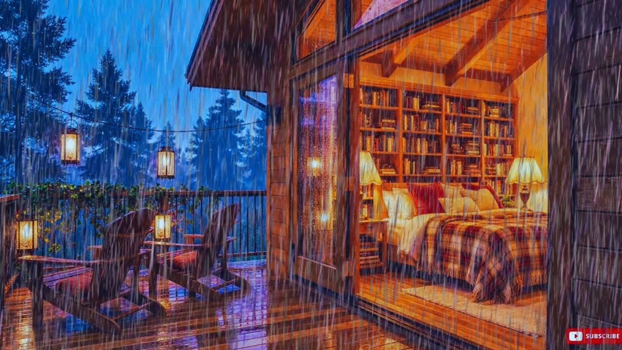 Peaceful Rainfall on a Forest Cabin | Soothing Rain Sounds for Deep ...