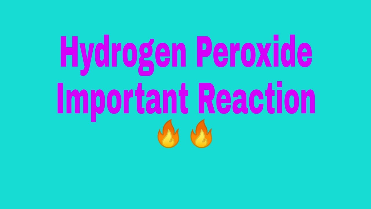 Hydrogen Peroxide As An Oxidising Agent And Reducing Agent | #shorts ...