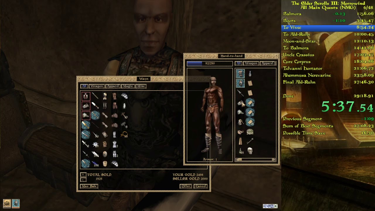 Morrowind: All Main Quests, No Major Glitches Speedrun in 27:21 - YouTube
