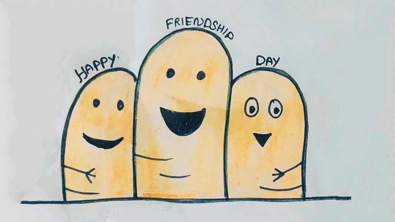 friendship day drawing for kids / friendship drawing easy and simple /3 ...