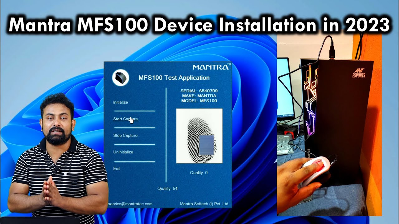 Mantra MFS100 Biometric Fingerprint Scanner installation || Hindi - YouTube
