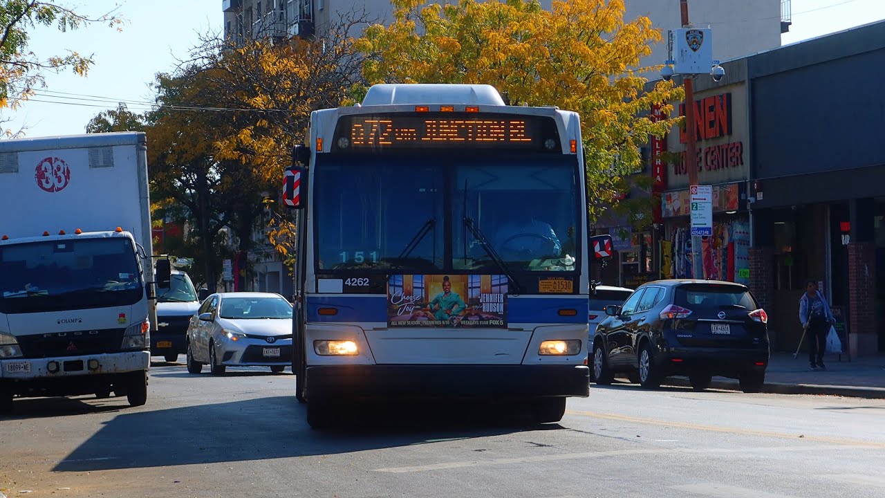 MTA Bus #4262 2009 Orion VII NG HEV Luminator Spectrum unit on the Q72 ...