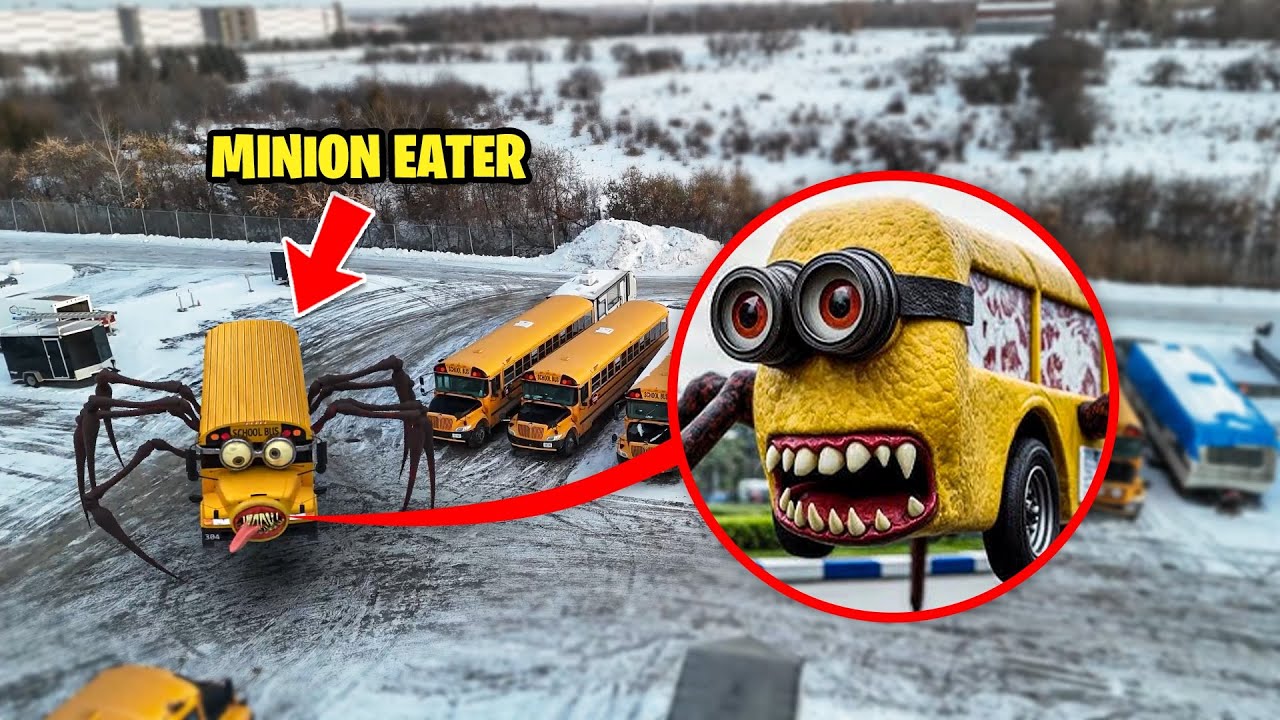 Drone Catches MINION.EXE SCHOOL BUS EATER IN REAL LIFE! (HE ATE MINIONS ...
