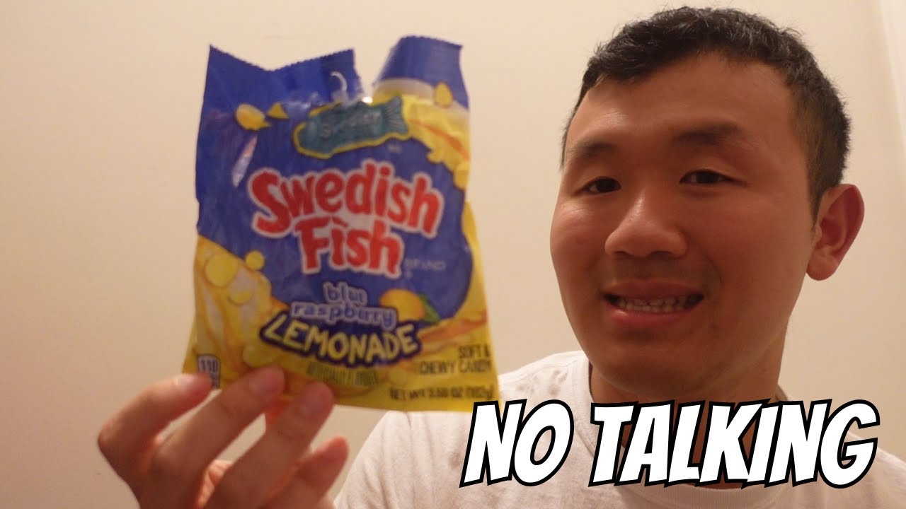Eating Swedish Fish Blue Raspberry Lemonade Flavor (No Talking) - YouTube