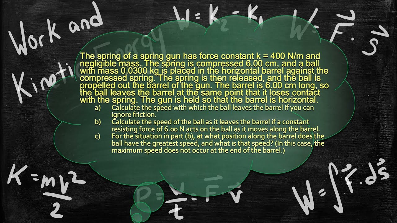 Physics Problem - Work and Energy - Work-Energy Theory - Calculating ...