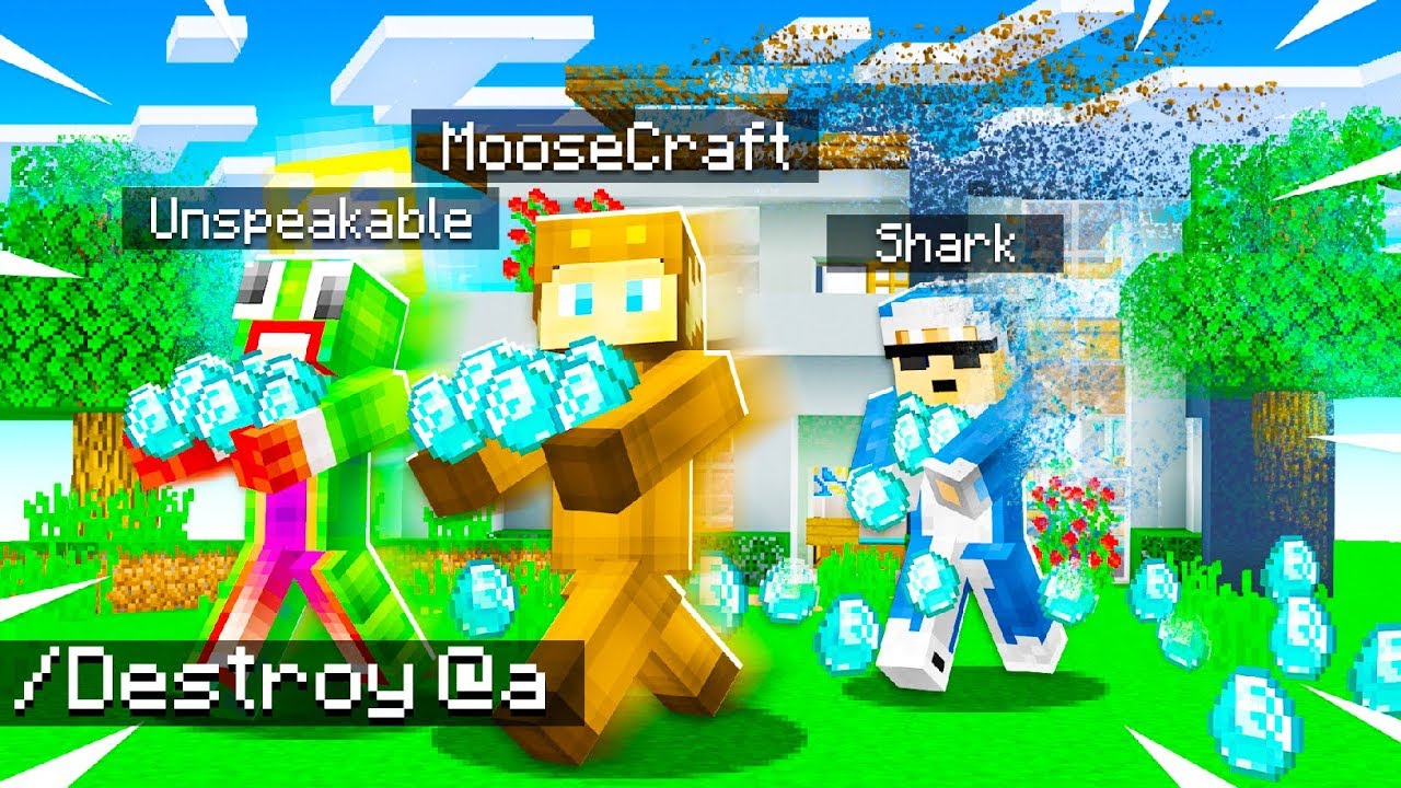 I DELETED My FRIEND UNSPEAKABLEGAMING & SHARK's WORLD in MINECRAFT ...