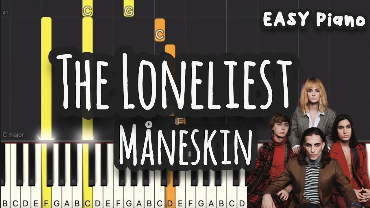 Måneskin - The Loneliest (Easy Piano, Piano Tutorial) Sheet - YouTube