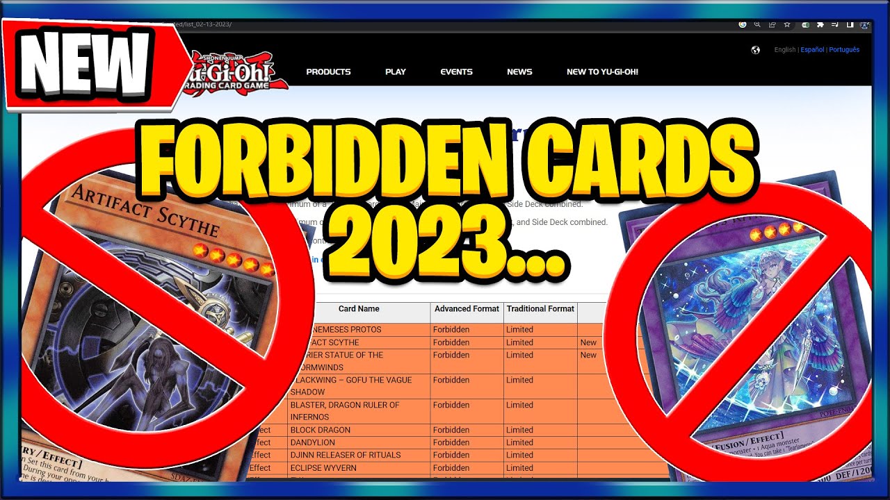 Banned YuGiOh List Feb 2023 BAN LIST RIP Tearlaments Forbidden Cards ...