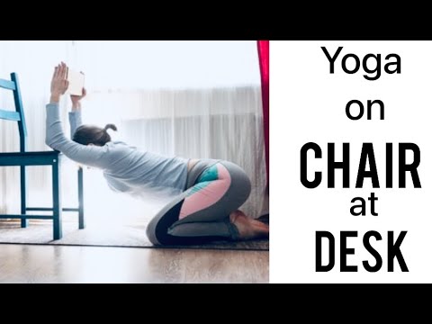 5 minutes yoga on chair | Yogalivein | gentle stretch at desk in the ...