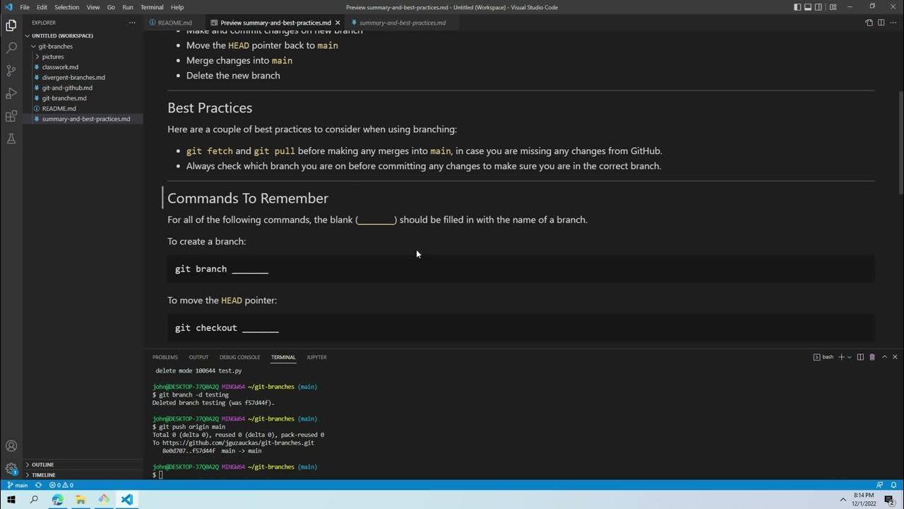 git Branching 4 - Summary and Best Practices - YouTube
