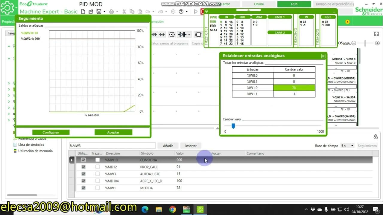 SIMULACION DE PID CON PLC M221 SCHNEIDER - YouTube