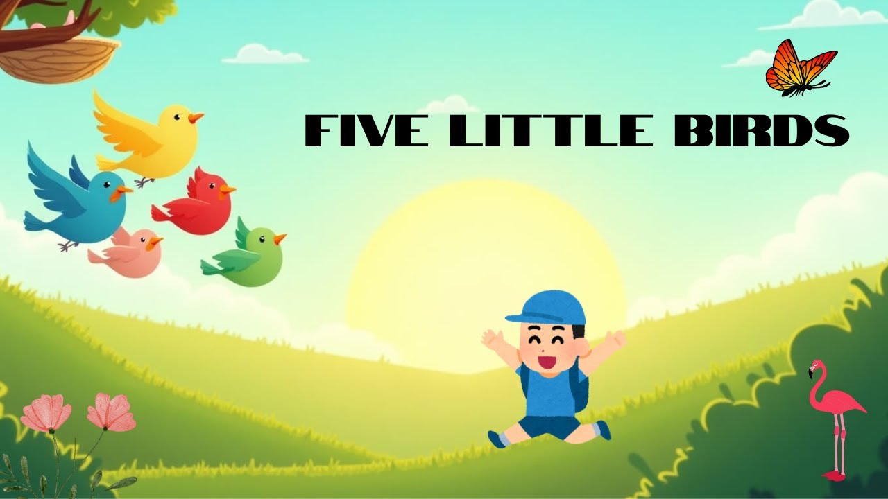 five little birds | rhymes for kids | learn with Chiki chunks - YouTube