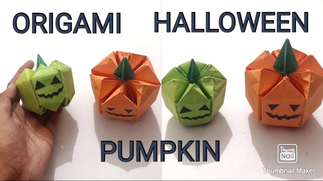 ORIGAMI PUMPKIN | How to make paper halloween pumpkin | diy pumpkin ...