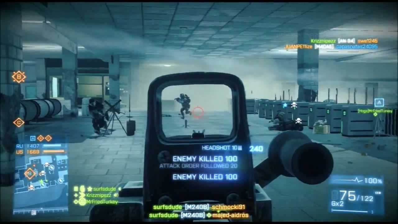 Battlefield 3: Light Machine Gun Montage - YouTube