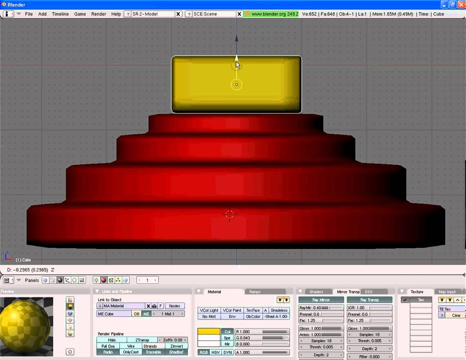 How to create gold bars in blender 2.49b - YouTube