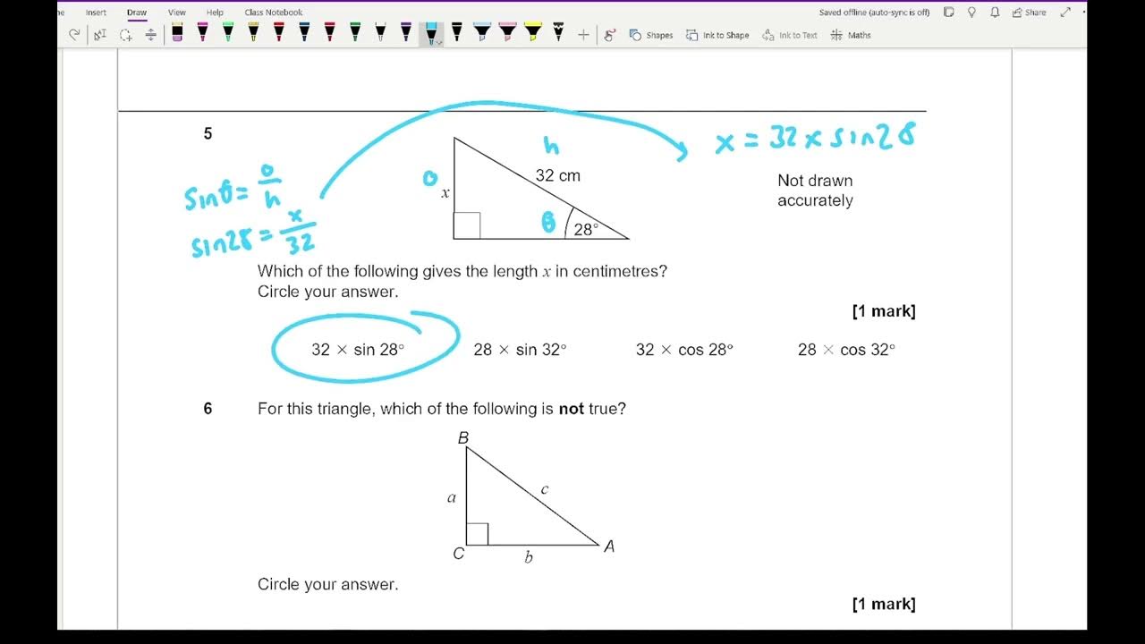 Trigonometry Topic Test GCSE Maths Foundation Exam Questions Revision ...