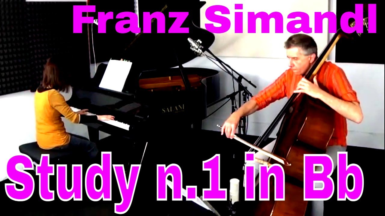 Simandl Study N1 in Bb major for double bass and piano (from vol.2 ...