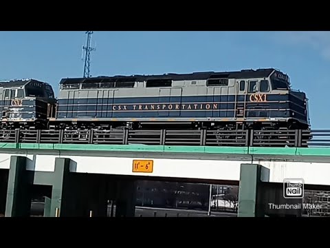 CSX OCS Train With CSX1 & 2 On A Bridge and More - YouTube