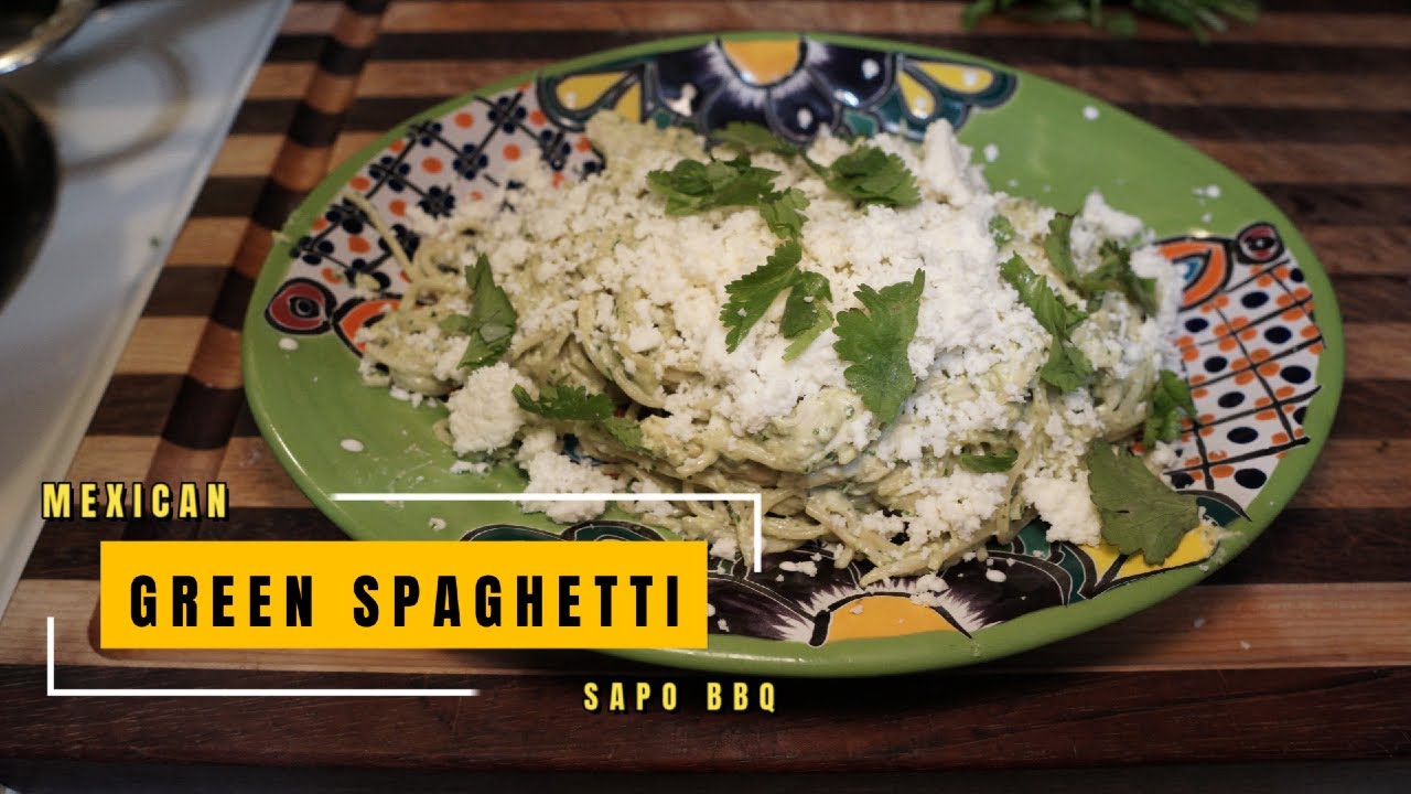 GREEN SPAGHETTI WITH CHICKEN @001SapoBBQ - YouTube