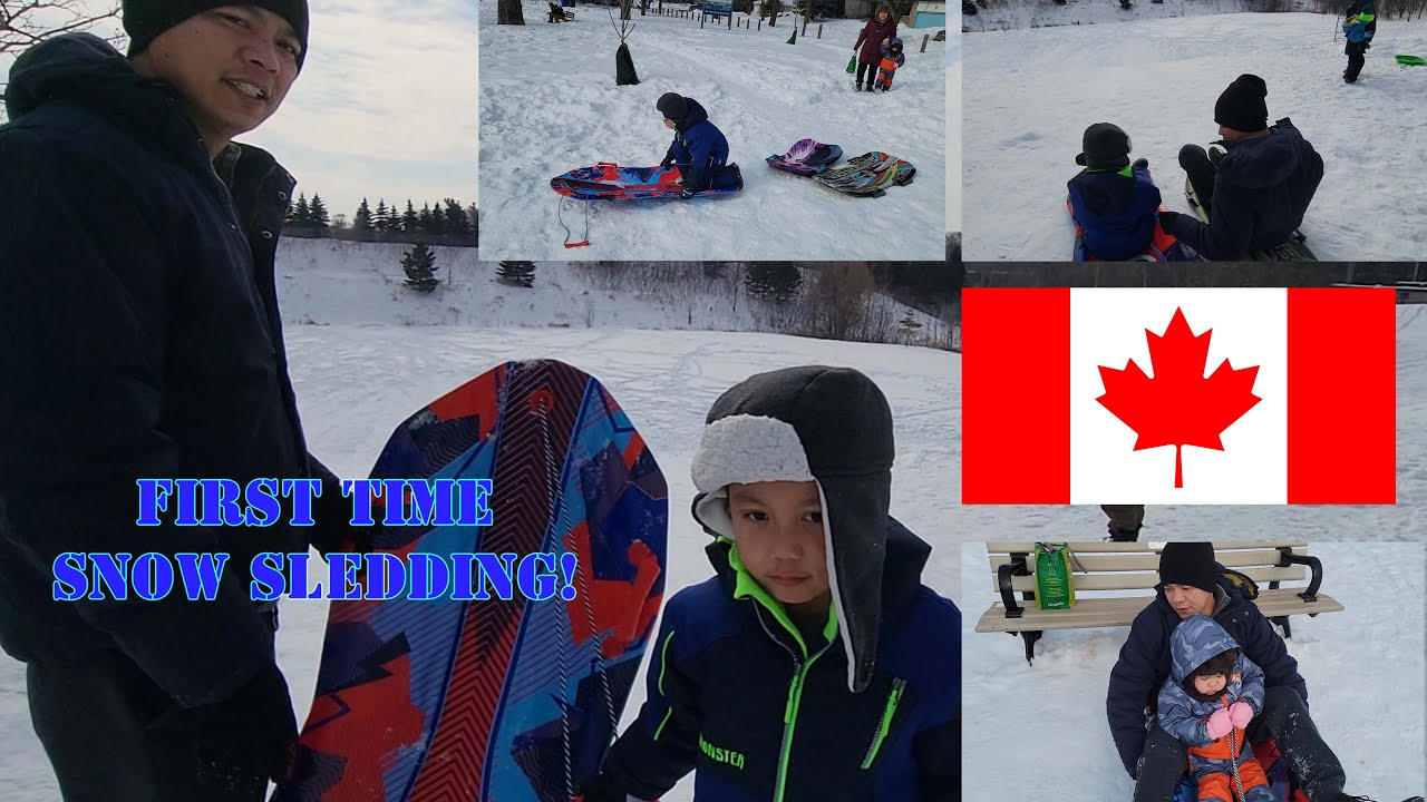 First Time Snow Sledding | Winter In Toronto ON | Buhay Canada by KG's ...
