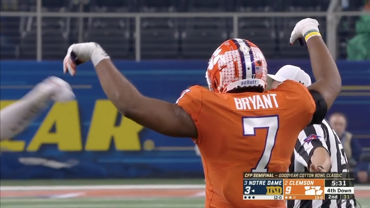 Austin Bryant (Clemson DE #7) Vs. Notre Dame 2018 - YouTube