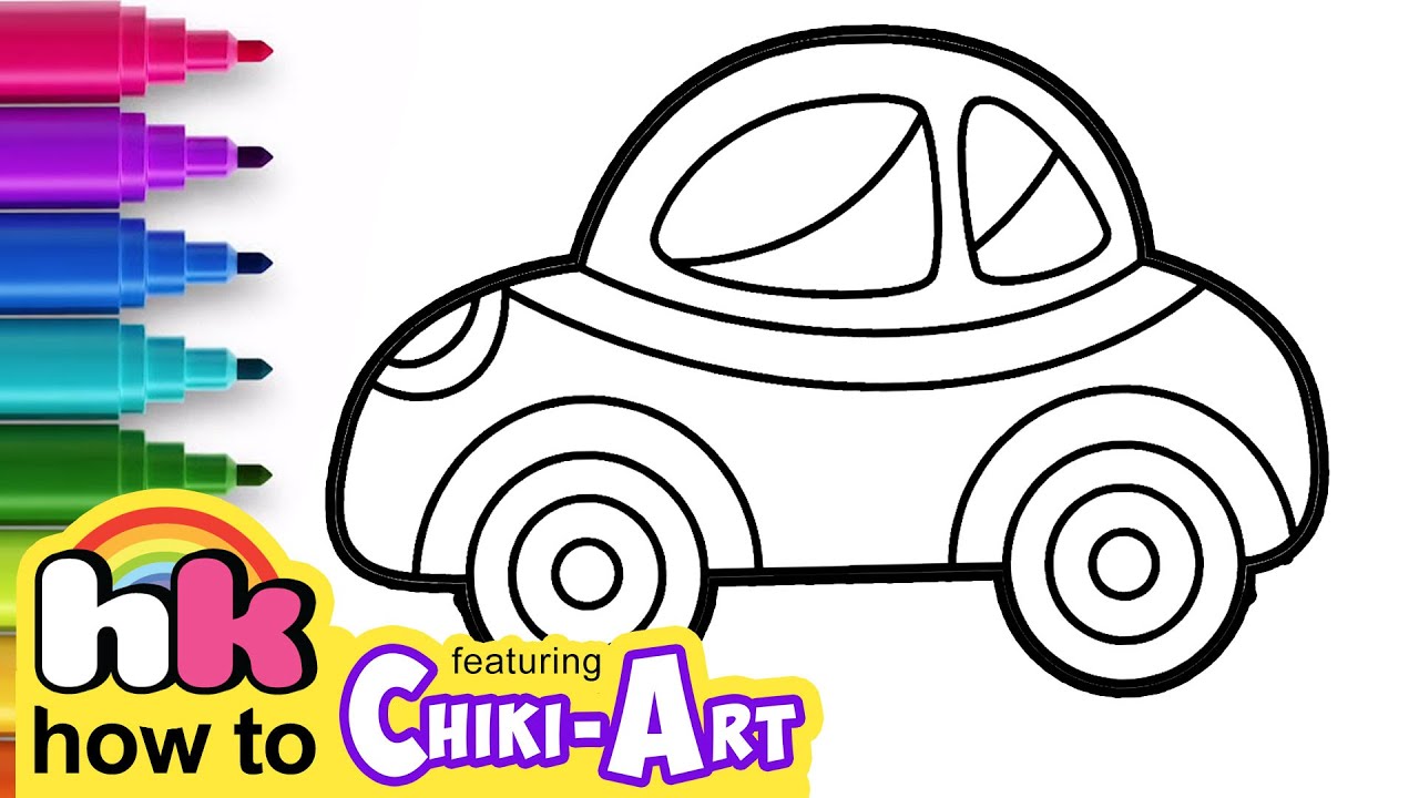 Glitter Car Drawing for Kids | Drawing and Painting | Chiki Art ...