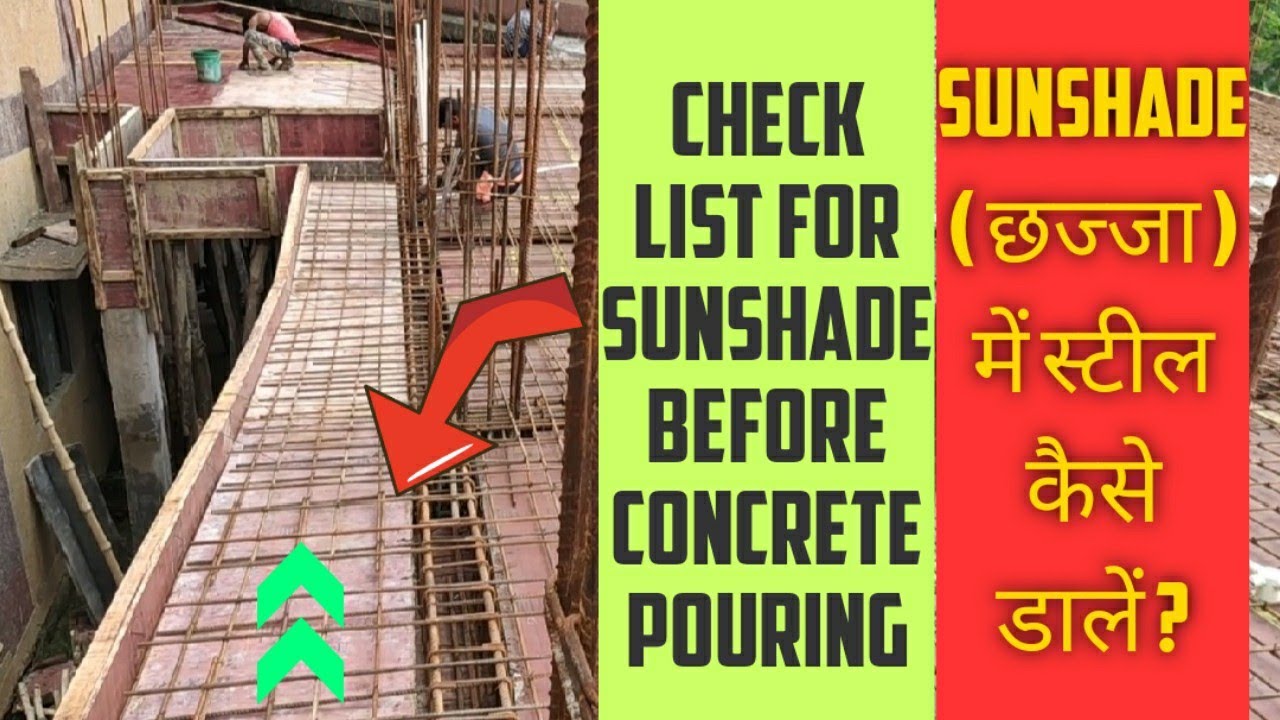 Sun shade ( Chajja ) reinforcement details. - YouTube