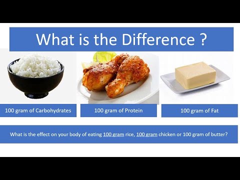 Difference 100 gram fat - protein - carbohydrates (1 minute) - YouTube