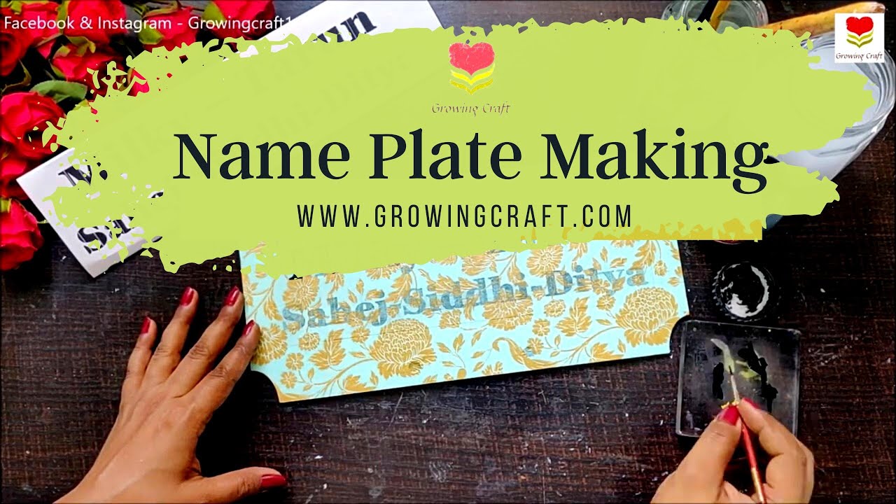 Name plate making easy ideas | How to Make Nameplate For Home Decoupage ...