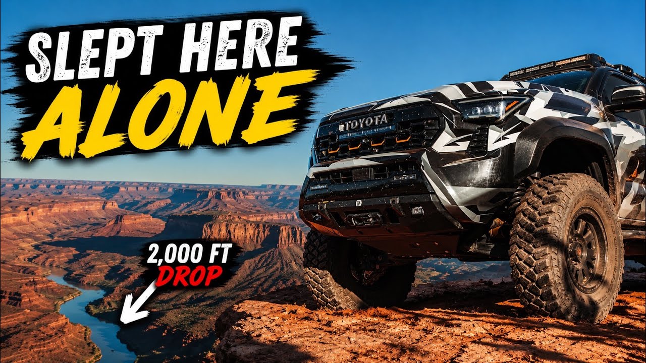 I Slept in My Truck Bed on a 2,000-Foot Cliff | Solo Camping - YouTube