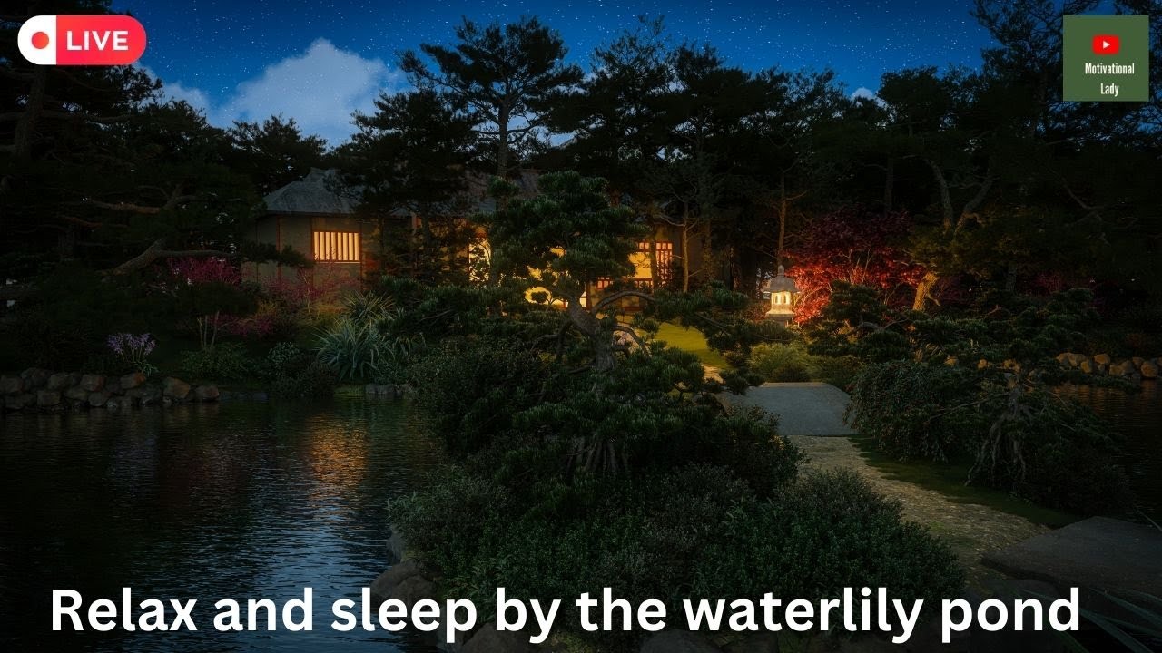 11 hours of a beautiful relaxing night by the waterlily pond ADHD ...