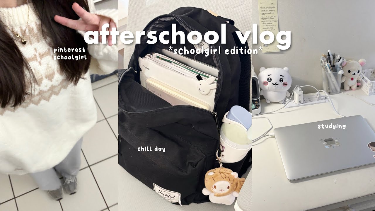 🎐 afterschool vlog: chill day, studying & finishing work, afterschool ...