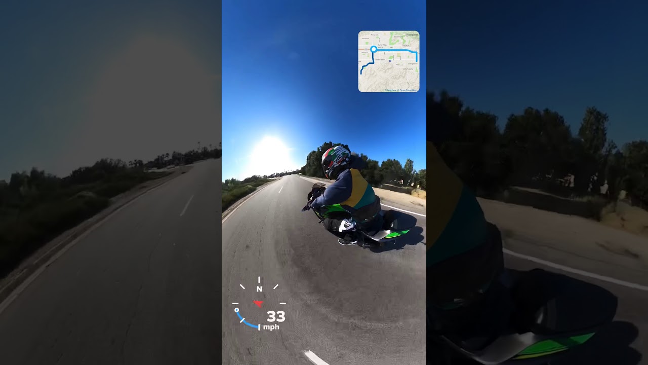 GoPro max 360 on a sports bike. - YouTube