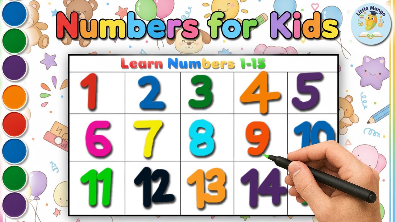 Learn Numbers 1 to 15 for Kids | Fun Counting and Number Learning Video ...
