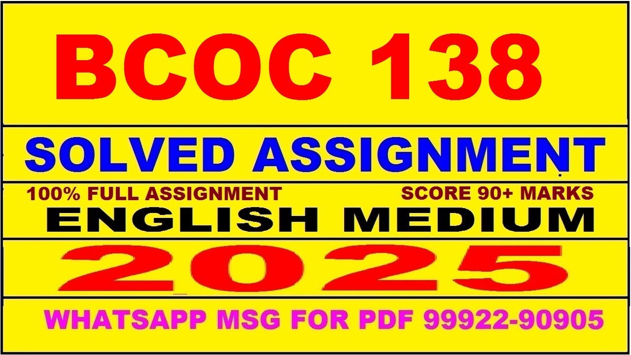bcoc 138 solved assignment 2025 | bcoc 138 solved assignment in english ...