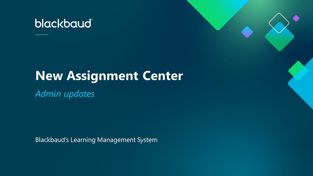 New Assignment Center - Admin updates - YouTube