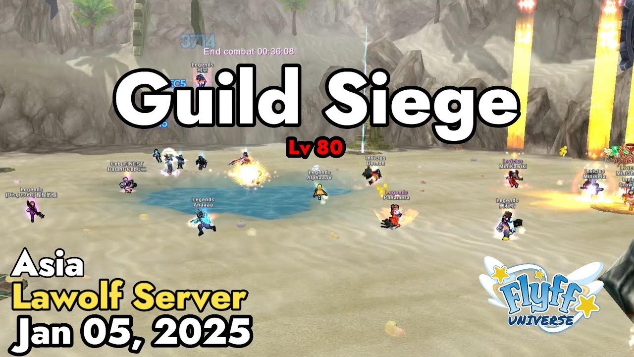 Guild Siege Lv 80 (Lawolf Server) January 05, 2025 | Flyff Universe ...