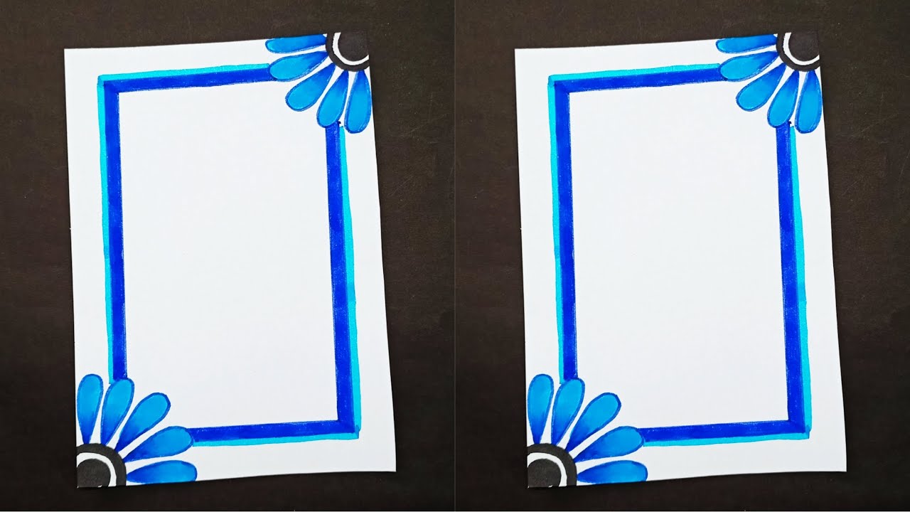 Blue border design for copy | new Front page decoration for project ...