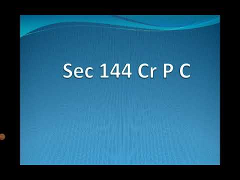 sec 144, sec 144 of CrPC - YouTube