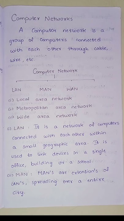 What is Computer Network? and its types. #networks #computernotes - YouTube
